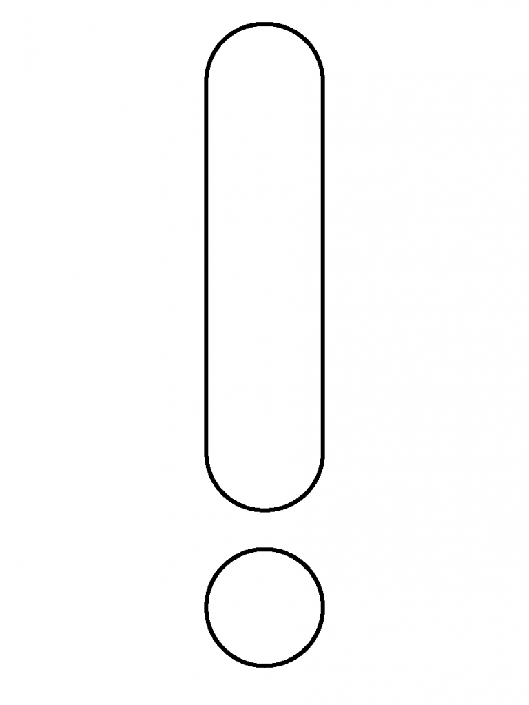 White Exclamation Mark Emoji coloring page - ColouringPages
