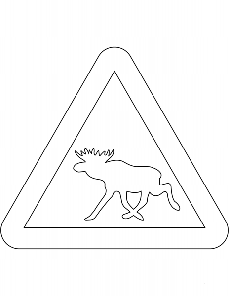 "Wild Animals (Moose)" Sign in Sweden coloring page - ColouringPages