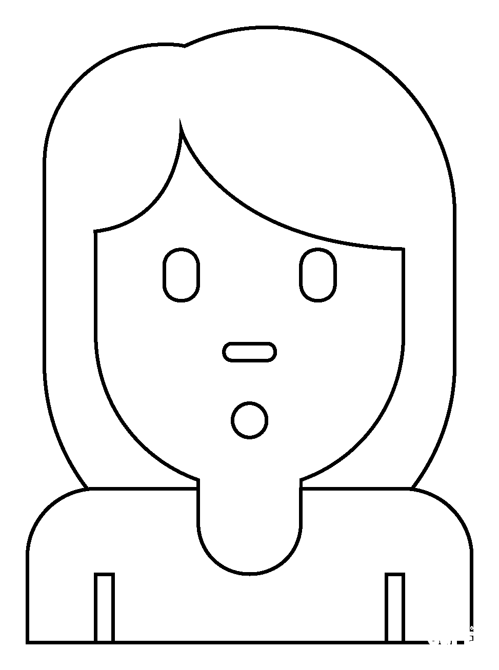 Woman Pouting Emoji coloring page - ColouringPages Woman Pouting Emoji coloring page - ColouringPages