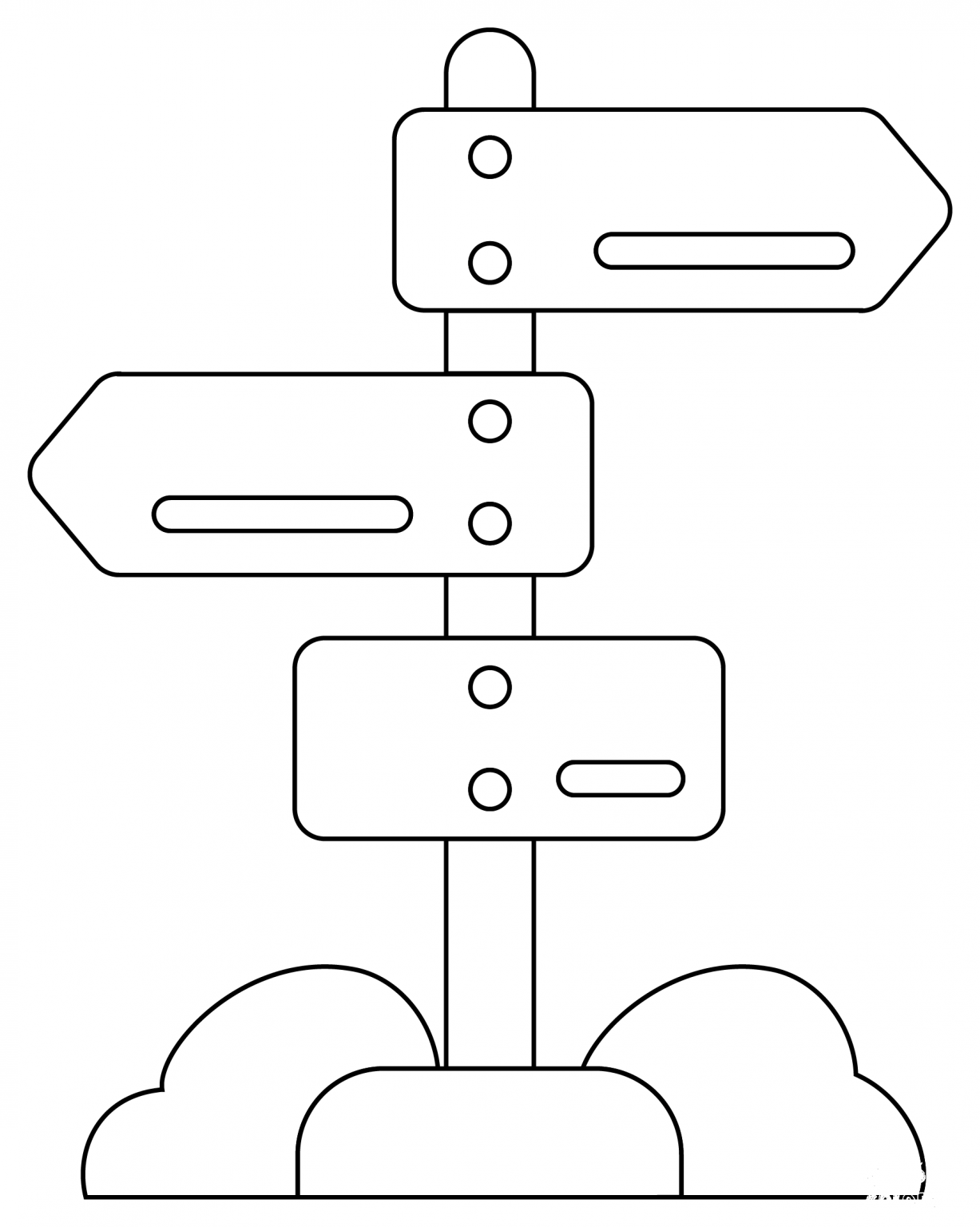 Wooden Sign Post coloring page - ColouringPages