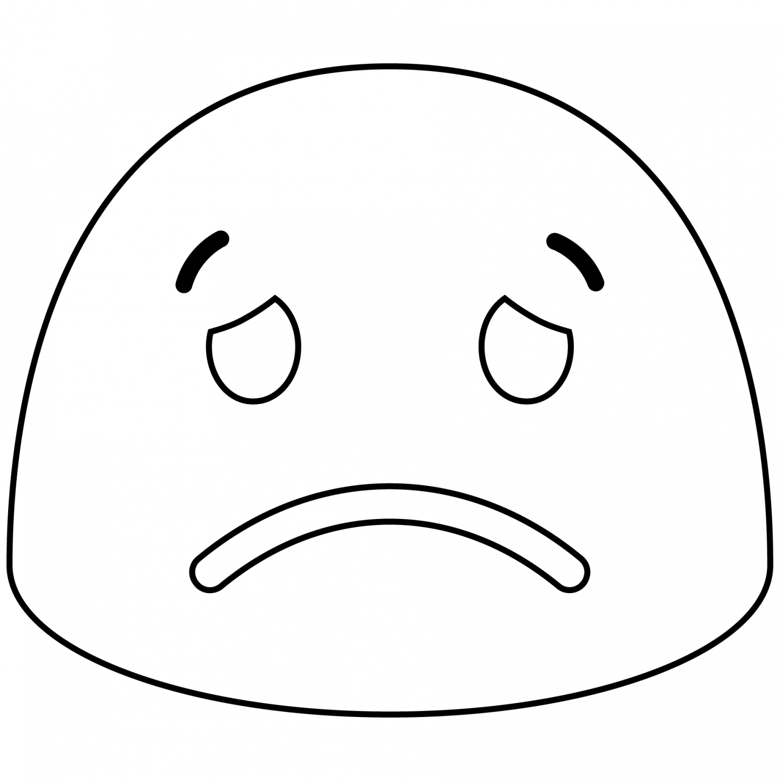 Worried Face Emoji coloring page - ColouringPages