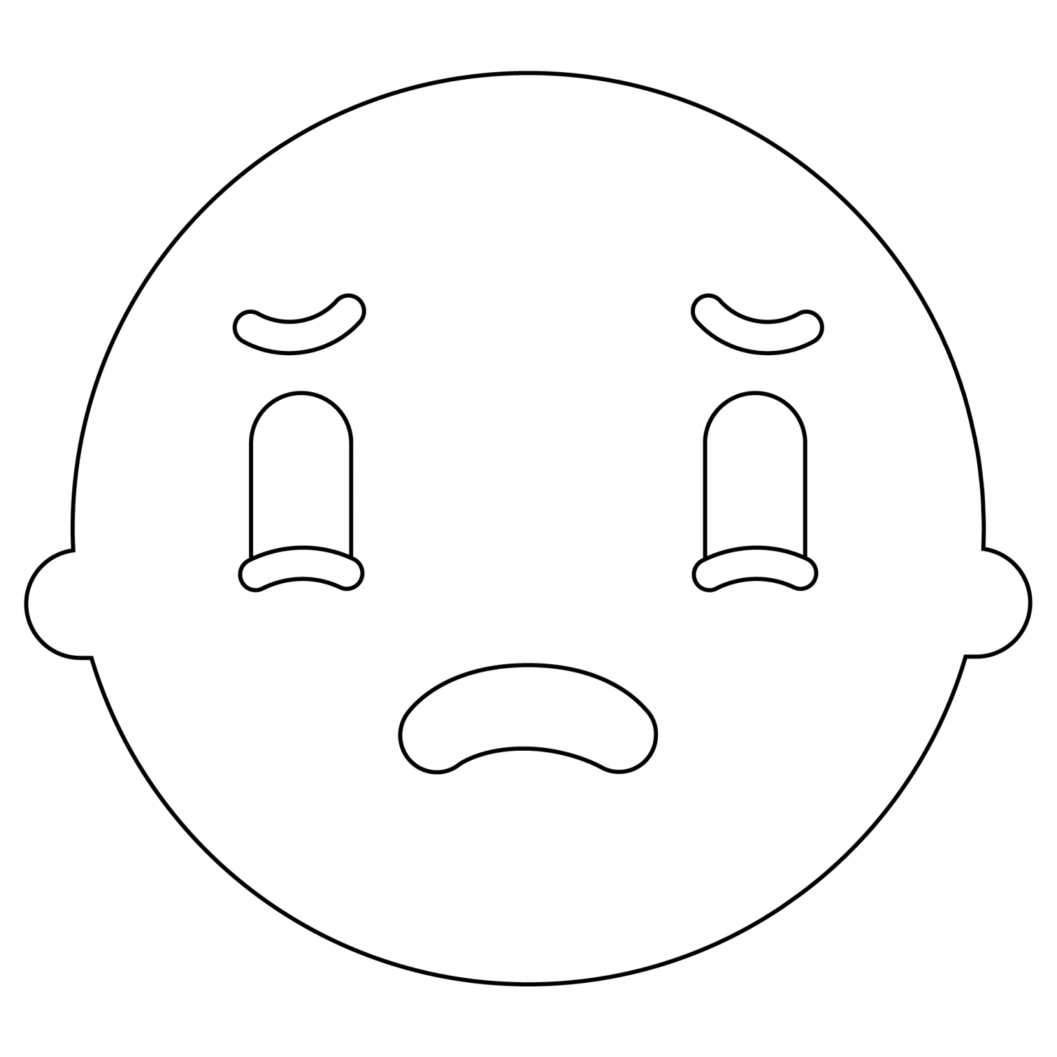 Worried Face Emoji coloring page - ColouringPages
