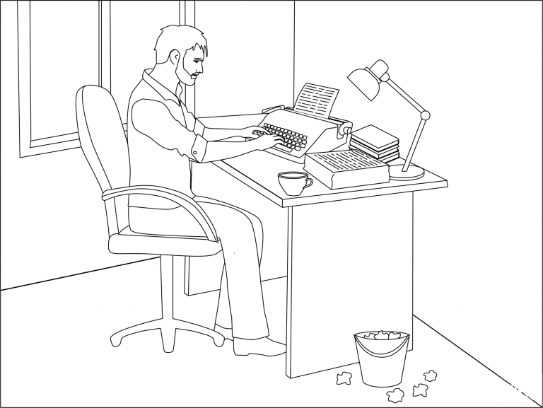 Writer coloring page - ColouringPages