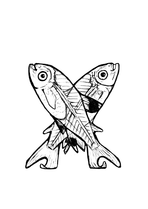 X is for X-Ray Fish coloring page - ColouringPages