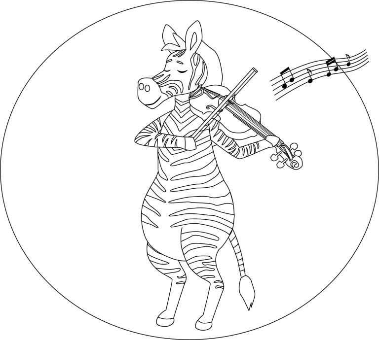 Zebra Playing Violin coloring page - ColouringPages