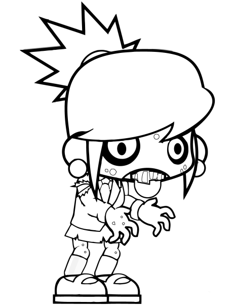 Zombie Girl coloring page - ColouringPages