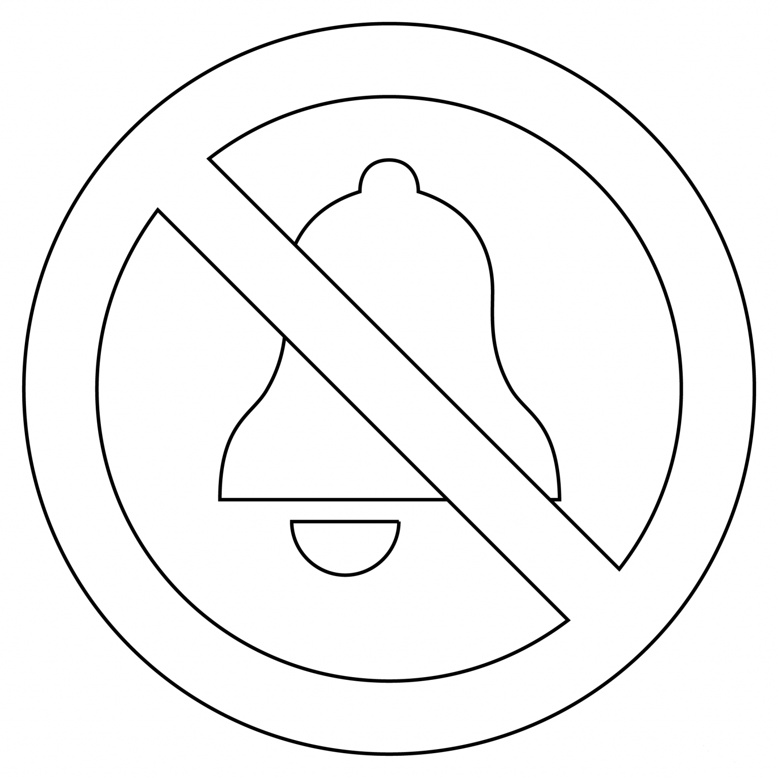 Bell with Slash coloring page - ColouringPages