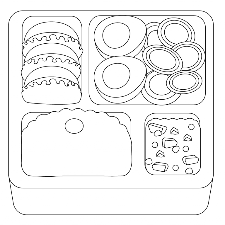 Bento Box Emoji coloring page - ColouringPages