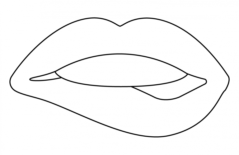 Biting Lip Emoji coloring page - ColouringPages