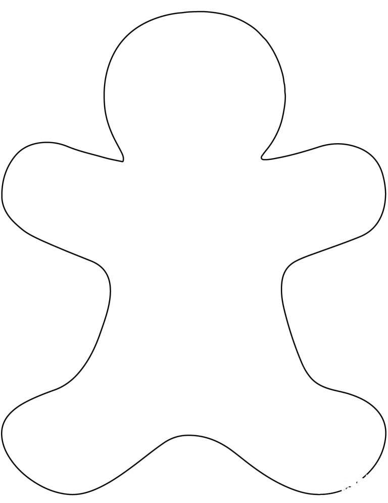 Blank Gingerbread Man coloring page - ColouringPages