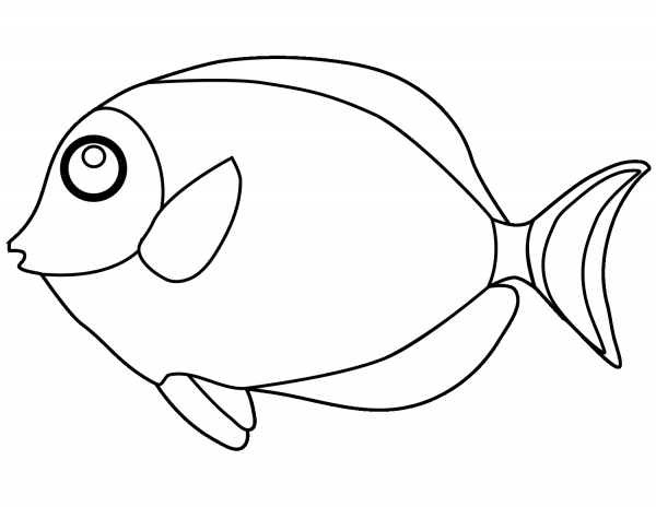 Blue Tang Fish coloring page - ColouringPages
