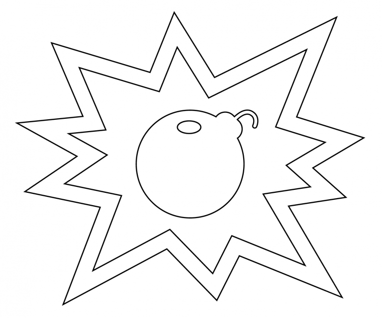 Bomb Explosion coloring page - ColouringPages