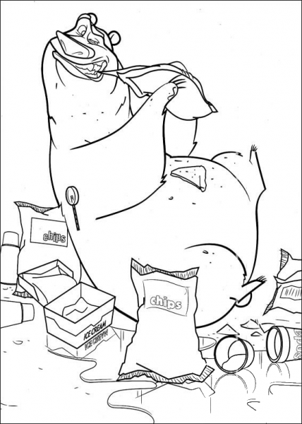 Boog Wants To Eat chips coloring page - ColouringPages