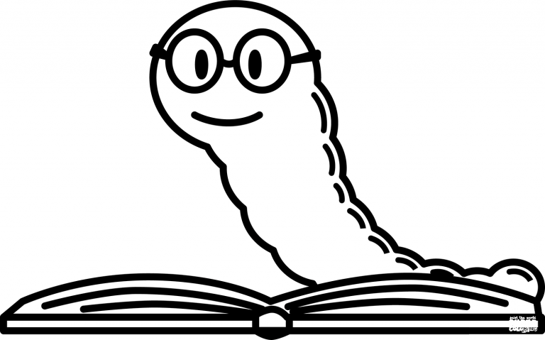 Book Worm coloring page - ColouringPages