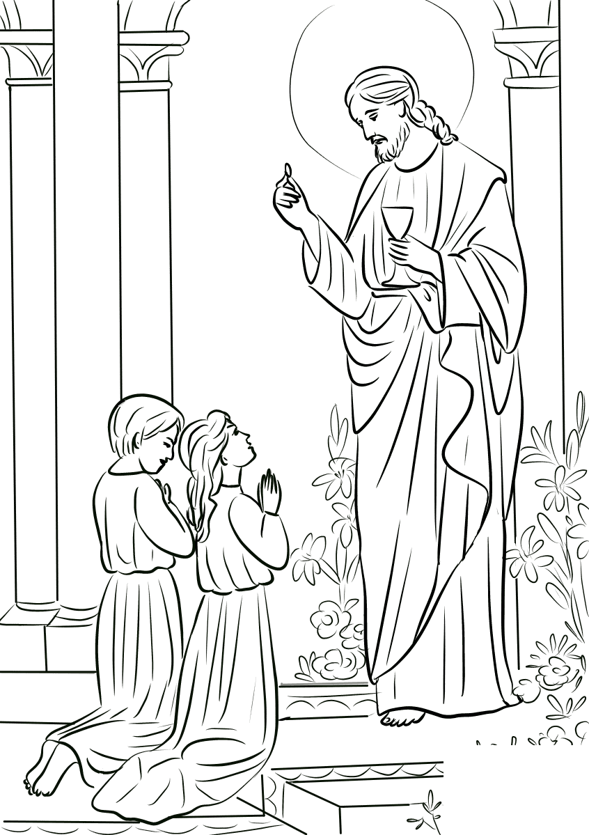 Boy and Girl First Communion coloring page - ColouringPages
