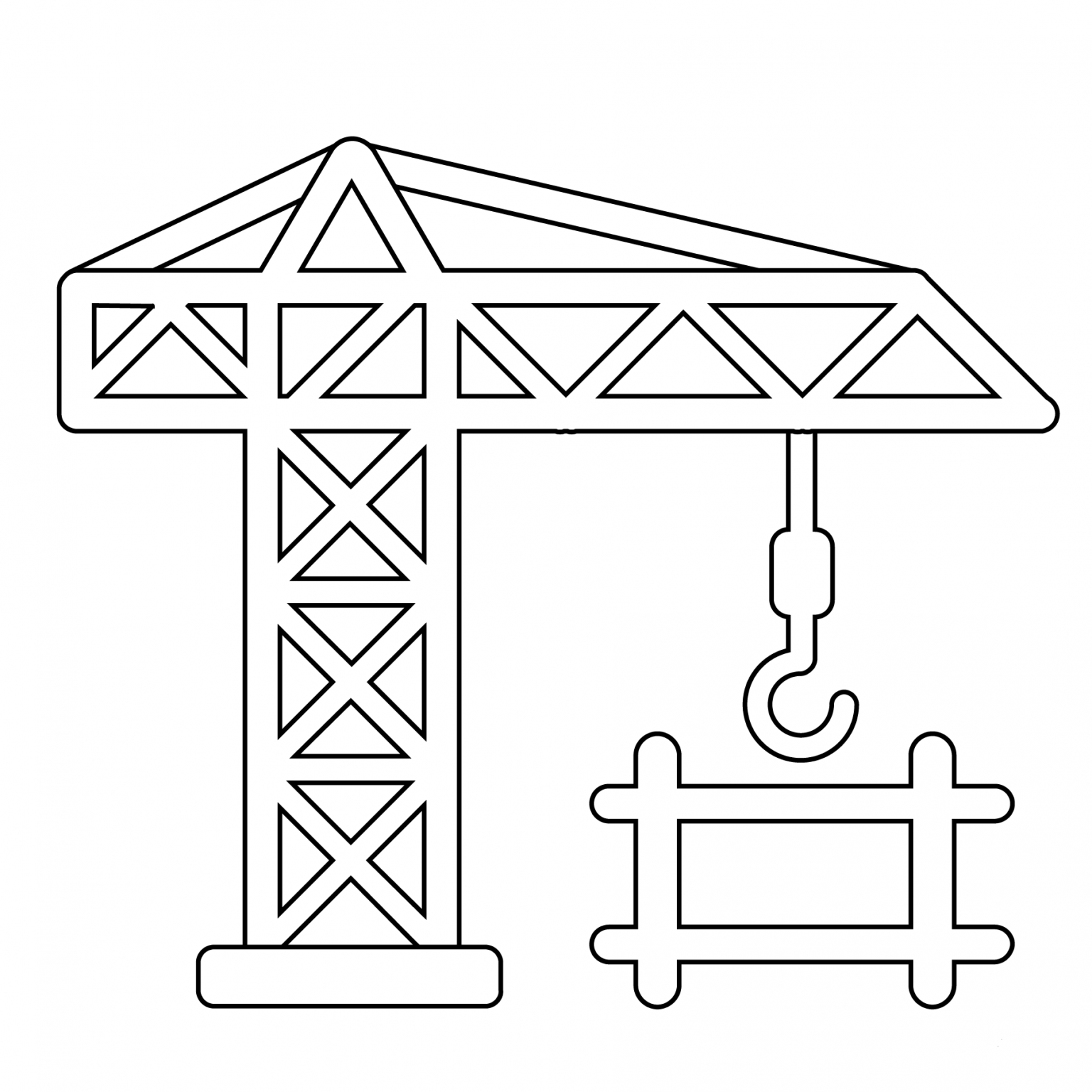 Building Construction Crane Emoji coloring page - ColouringPages