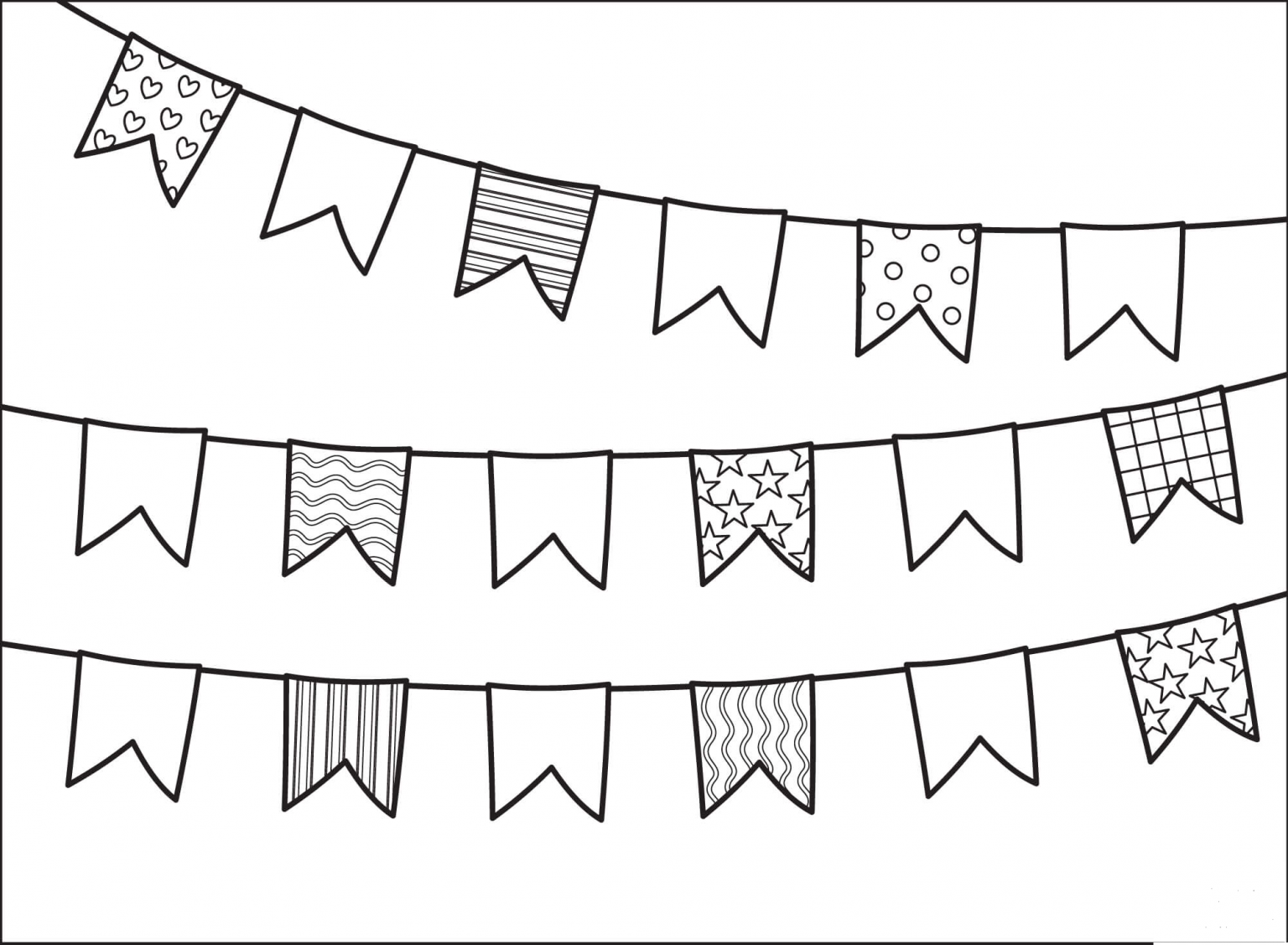 Bunting Line coloring page - ColouringPages