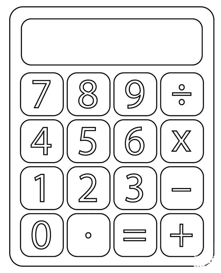 Calculator coloring page - ColouringPages
