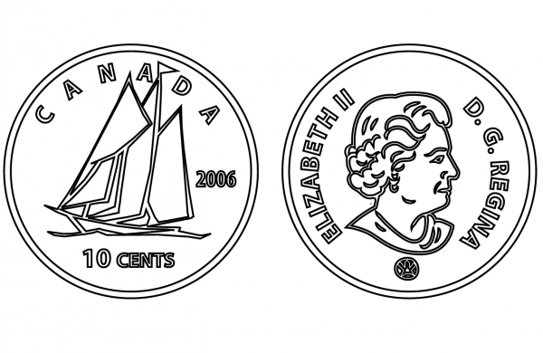 Canadian Dime coloring page - ColouringPages