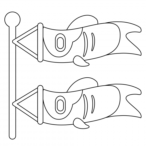 Carp Streamer Emoji coloring page - ColouringPages