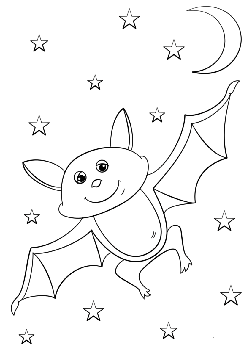 Cartoon Bat coloring page - ColouringPages