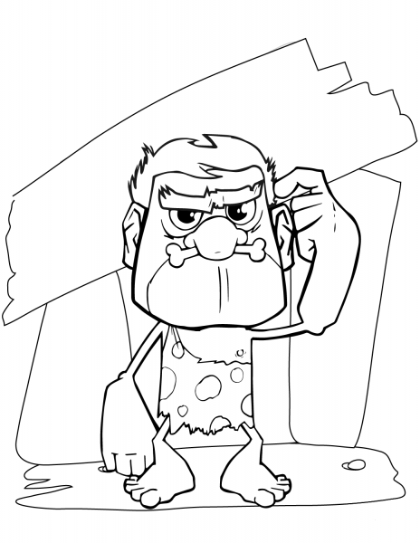 Cartoon Caveman coloring page - ColouringPages
