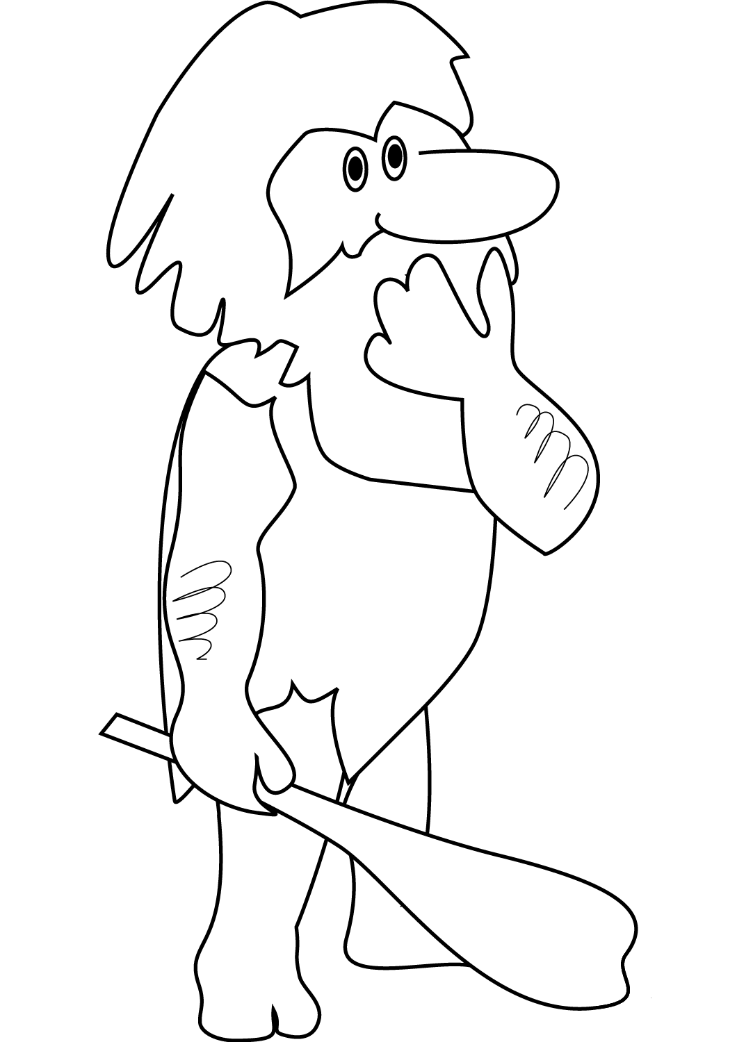 Cartoon Caveman with Club coloring page - ColouringPages