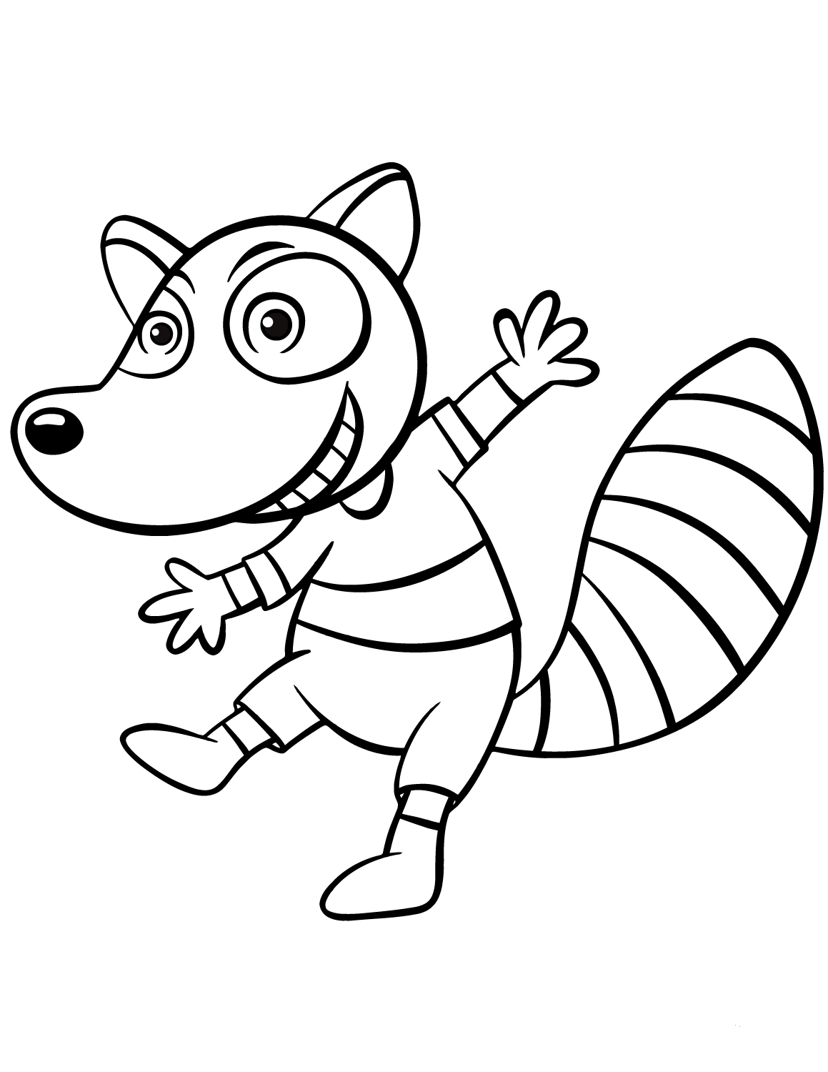 Cartoon Racoon coloring page - ColouringPages
