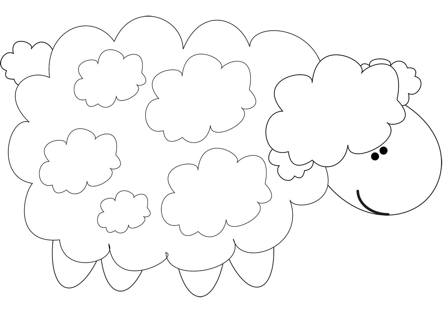 Cartoon Sheep coloring page - ColouringPages