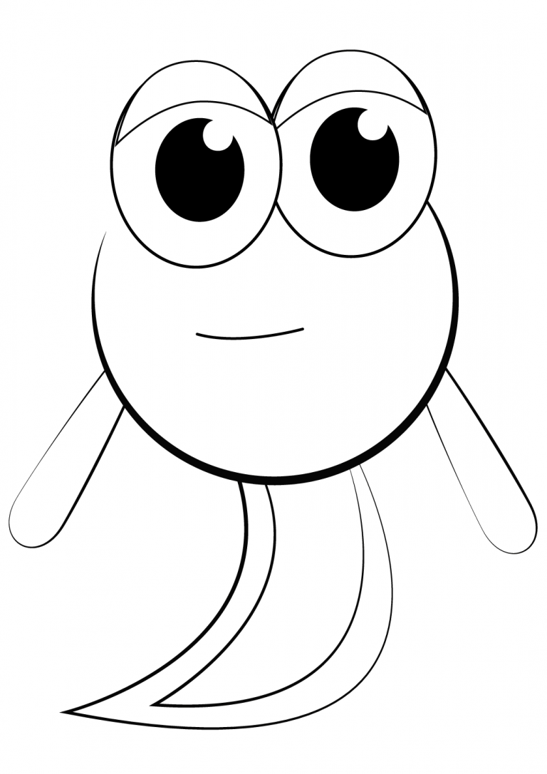 Cartoon Tadpole coloring page - ColouringPages