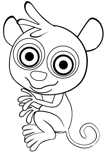 Cartoon Tarsier coloring page - ColouringPages