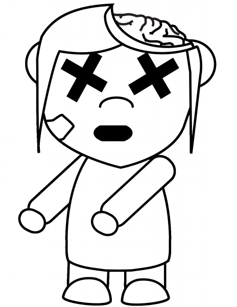 Cartoon Zombie Girl coloring page - ColouringPages