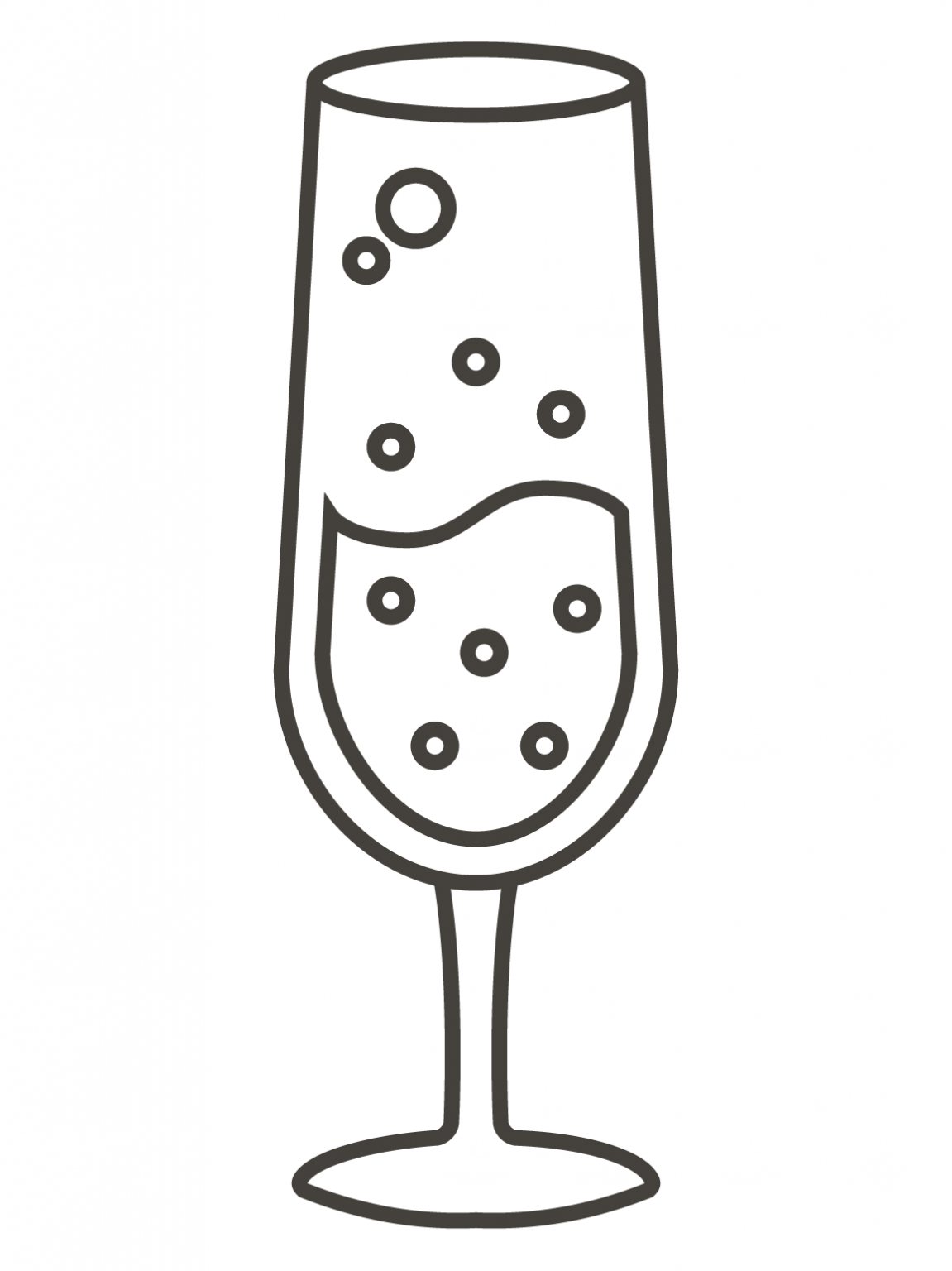 Champagne Glass coloring page - ColouringPages