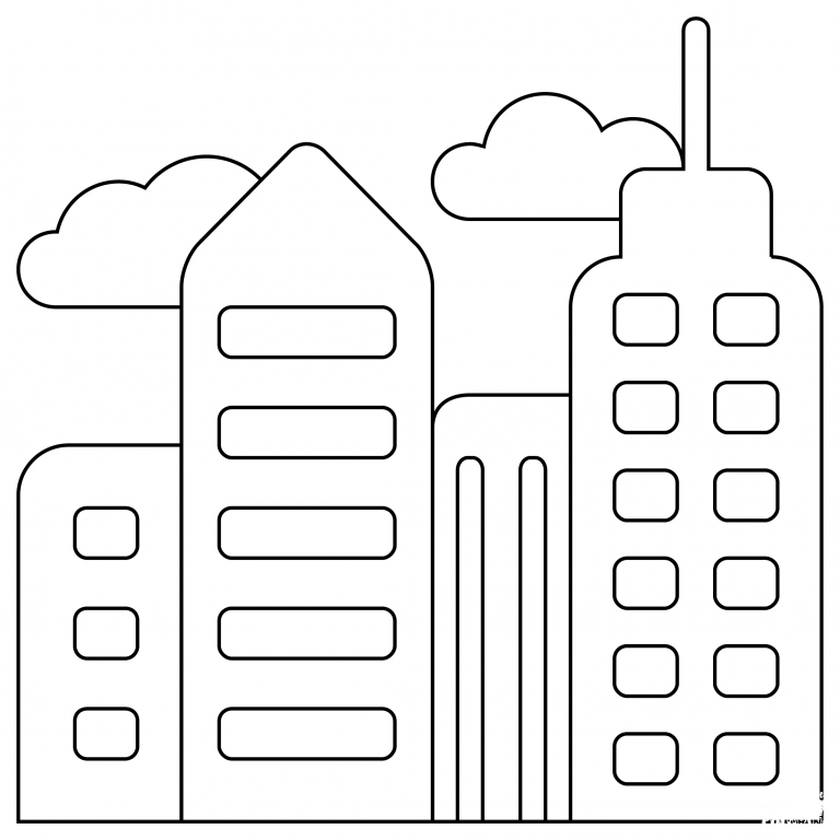Cityscape coloring page - ColouringPages